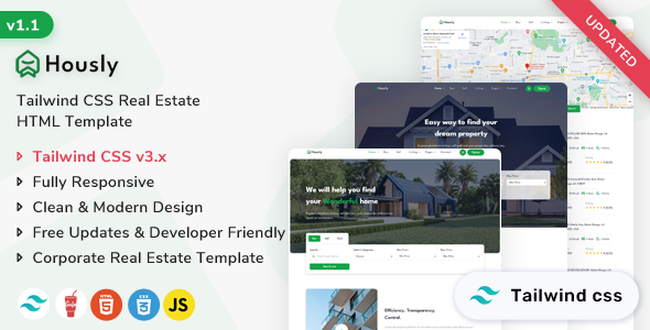 Hously - Tailwind CSS Real Estate HTML Template by ShreeThemes ...