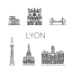 Lyon Skyline with Panorama in White Background, Vectors | GraphicRiver