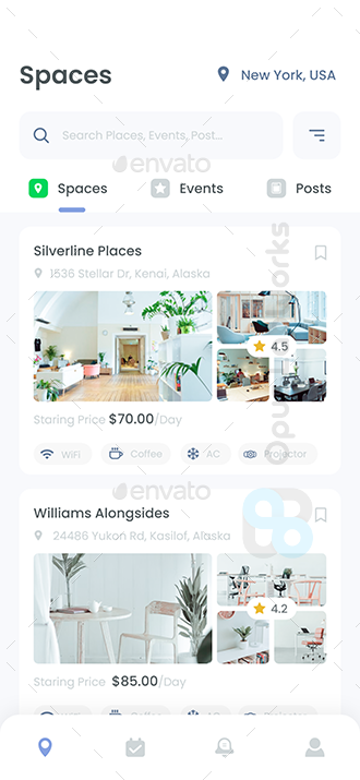 Coworking Space Booking App UI Kit |Event Booking App UI |Office on ...