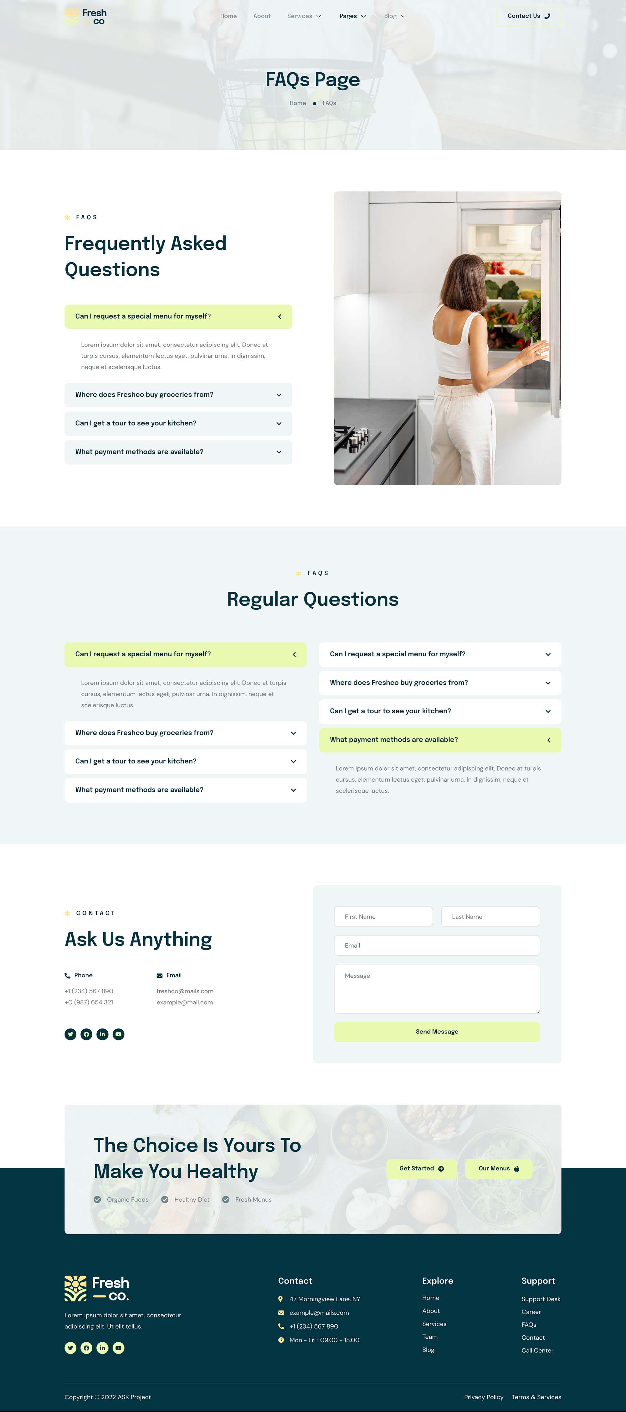 Freshco - Healthy Food & Nutrition Service Elementor Template Kit by ...