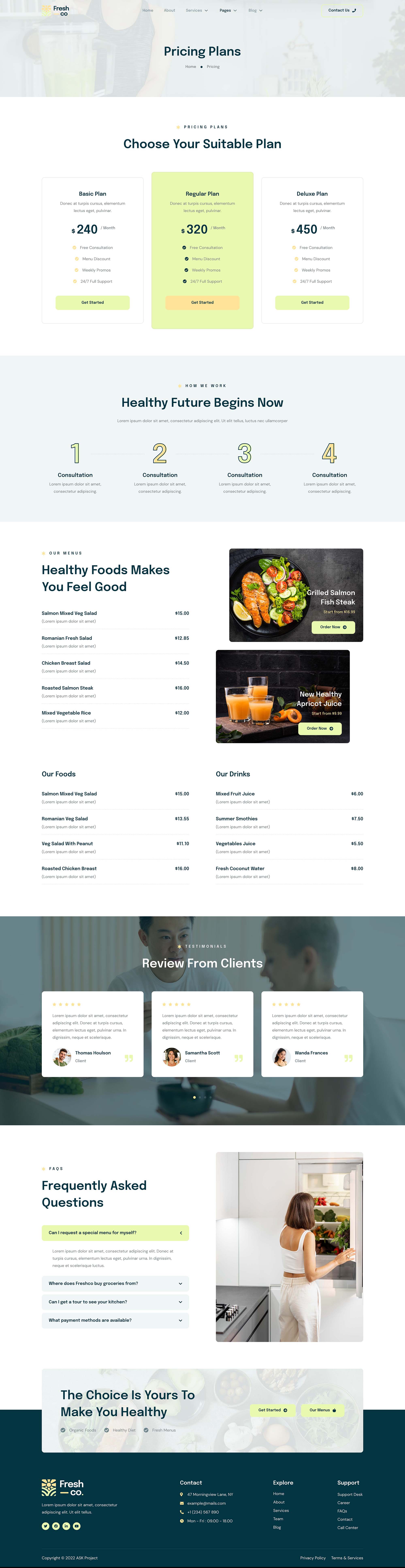 Freshco - Healthy Food & Nutrition Service Elementor Template Kit by ...