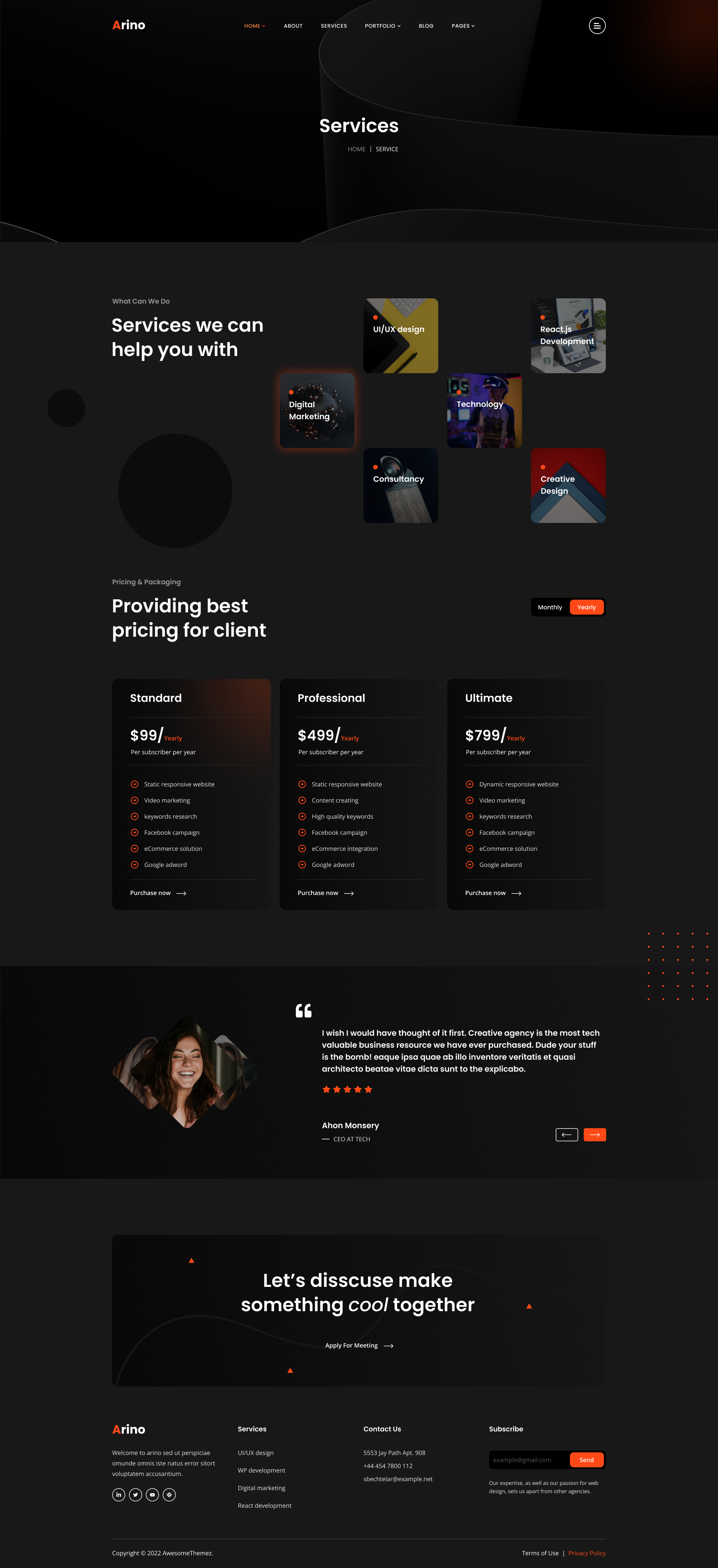 ARINO - Creative Agency Figma Template by AwesomeThemez | ThemeForest