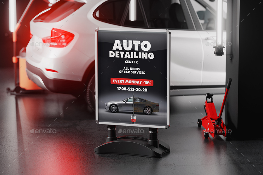 Car Service Stand Poster Mockup, Graphics | GraphicRiver