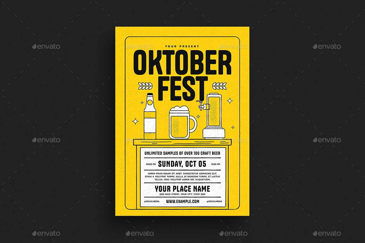 Edgy October Fest Event Flyer, Print Templates | GraphicRiver