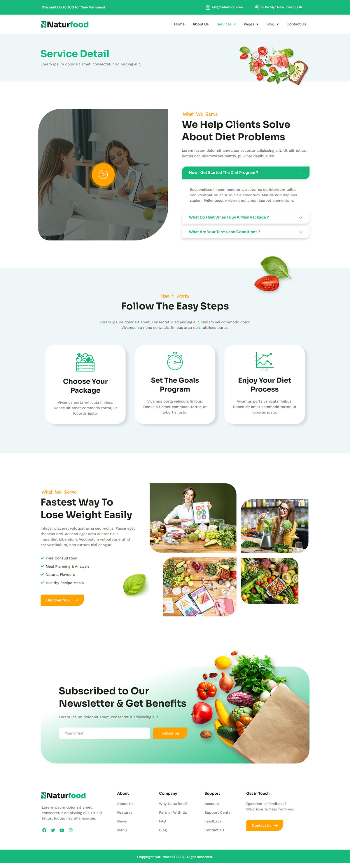 Naturfood - Healthy Food & Nutrition Specialist Elementor Template Kit ...