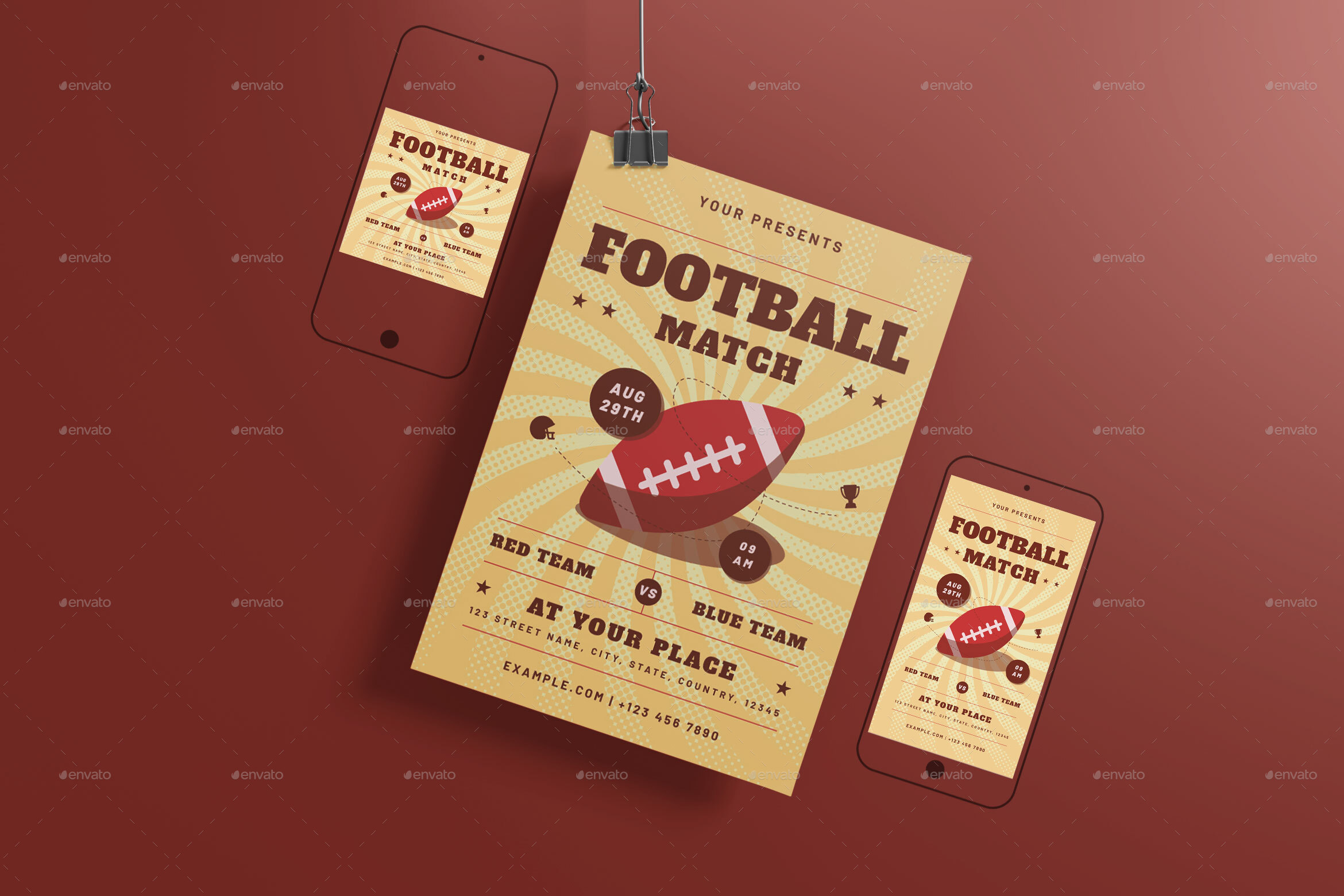 Football Match Flyer Set by fakhroo | GraphicRiver