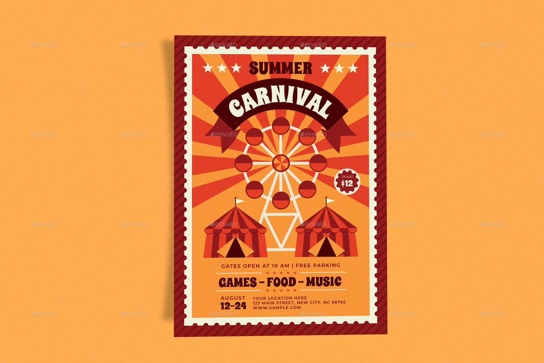 Summer Carnival Template Set, Print Templates | GraphicRiver
