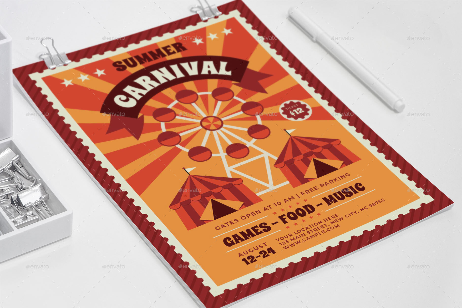 Summer Carnival Template Set, Print Templates | GraphicRiver
