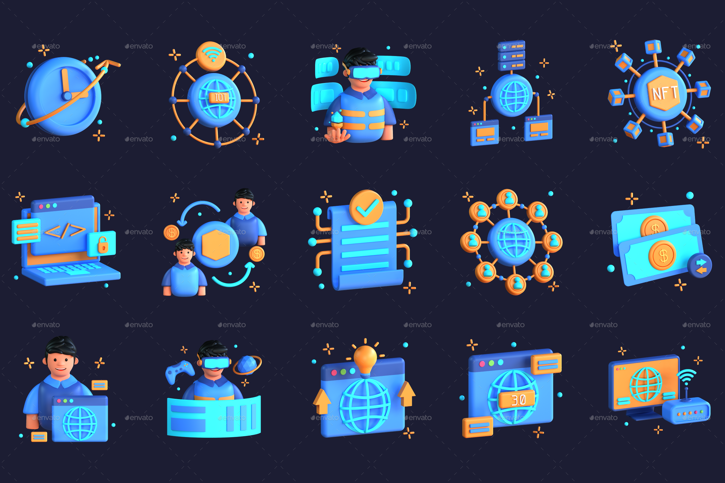 3D Icons Illustration Web 3.0, Graphics | GraphicRiver