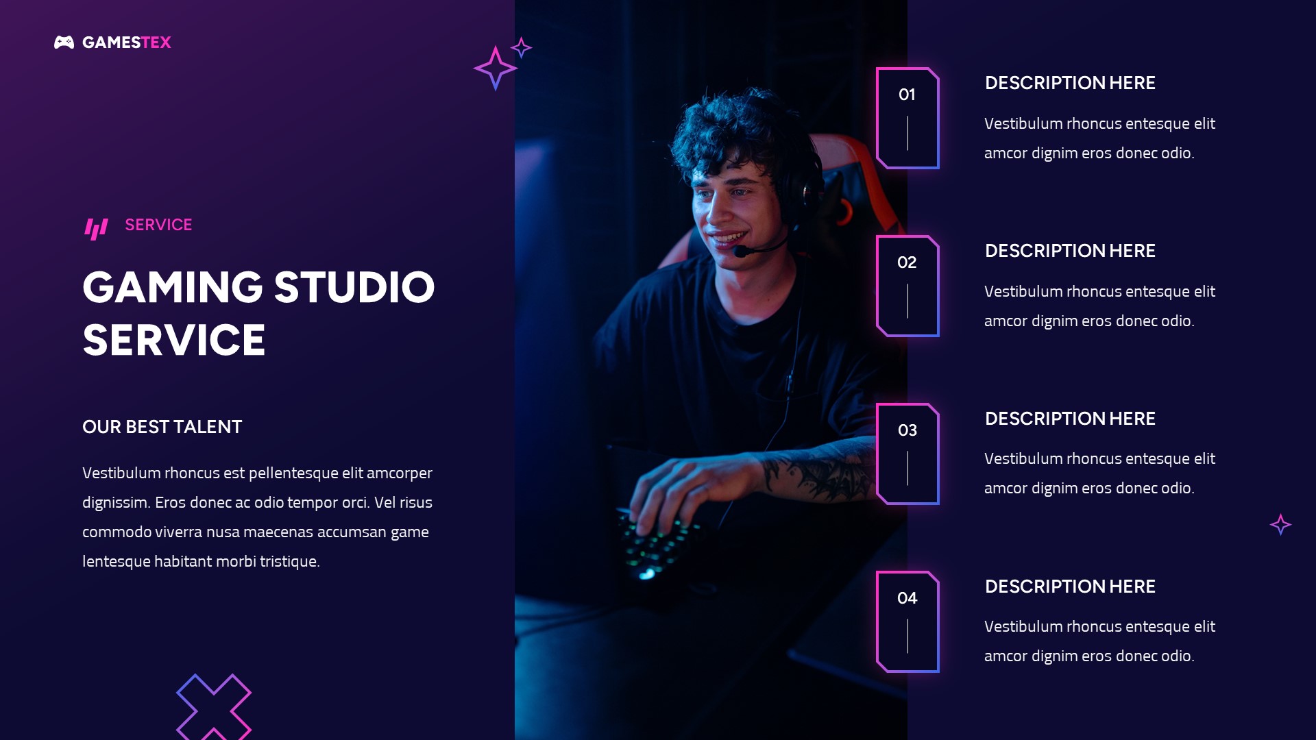 Gamestex - Esport & Gaming PowerPoint Template, Presentation Templates