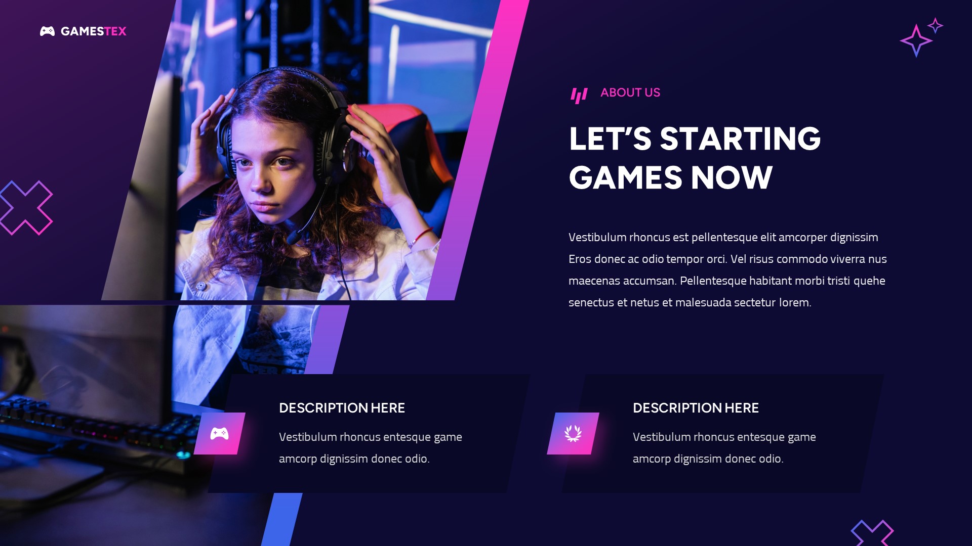 Gamestex - Esport & Gaming PowerPoint Template, Presentation Templates