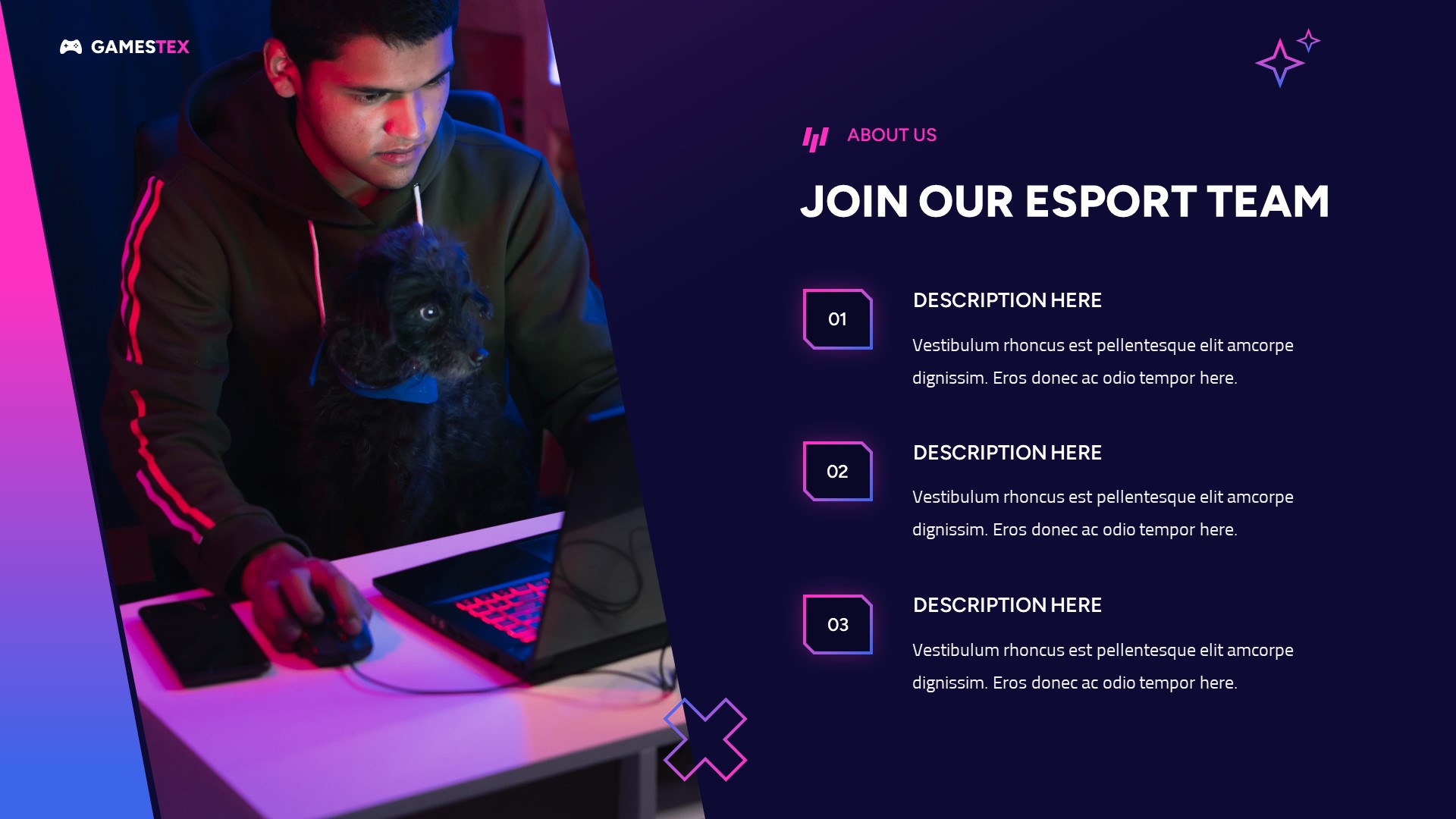 Gamestex - Esport & Gaming PowerPoint Template, Presentation Templates