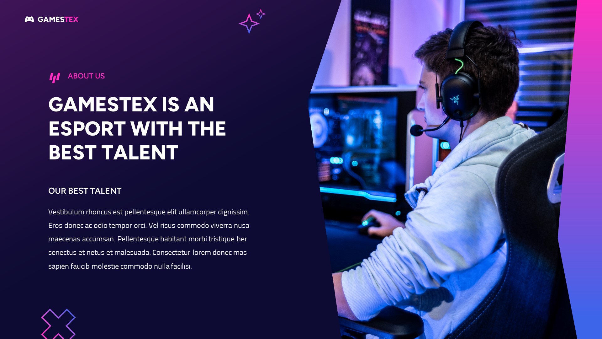 Gamestex - Esport & Gaming Google Slides Template, Presentation Templates