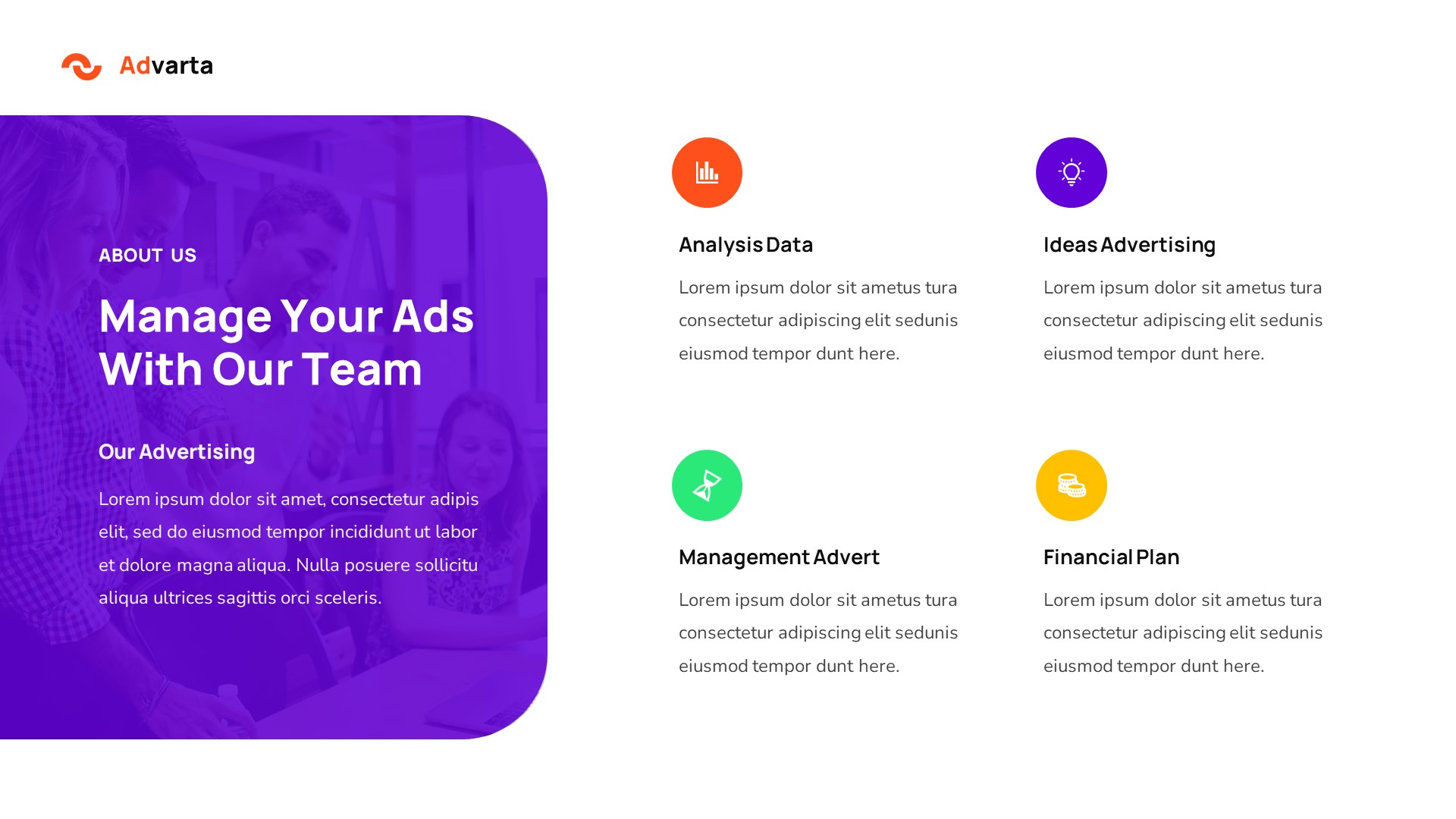 Advarta - Advertising Marketing PowerPoint Template, Presentation Templates