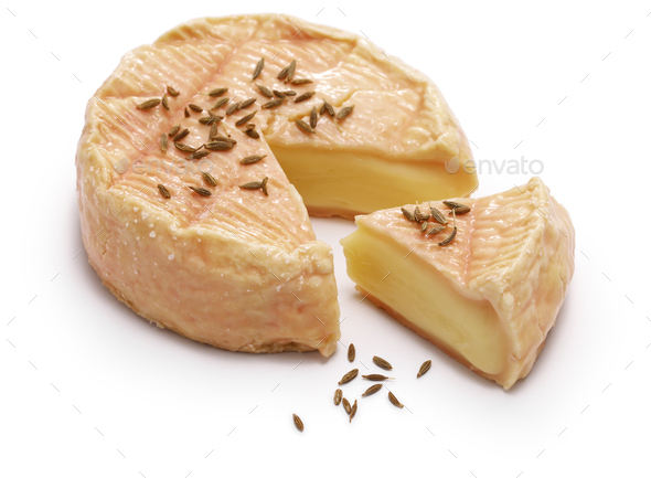 Munster (washed rind cheese from Alsace, France ) with cumin seeds ...