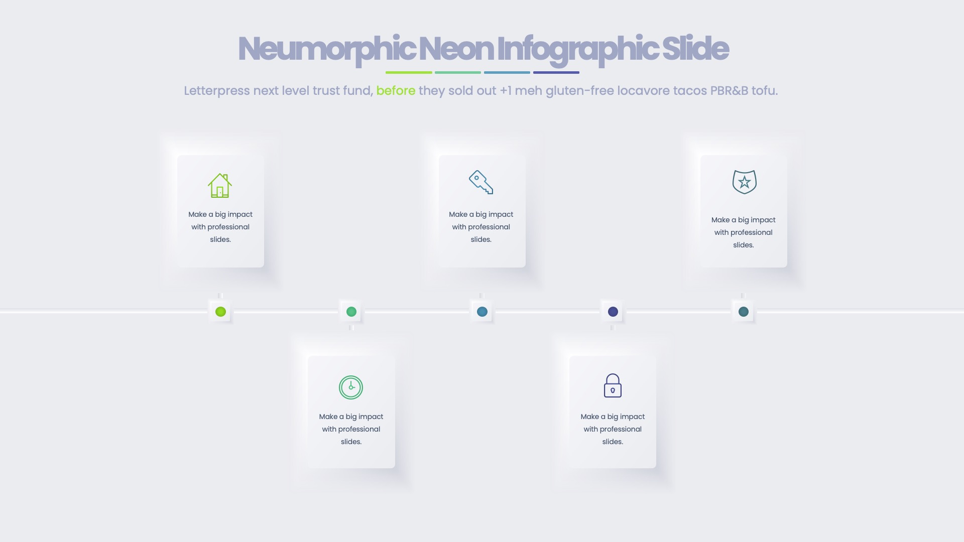 Neumorphic Neon - PowerPoint Infographics Slides, Presentation Templates
