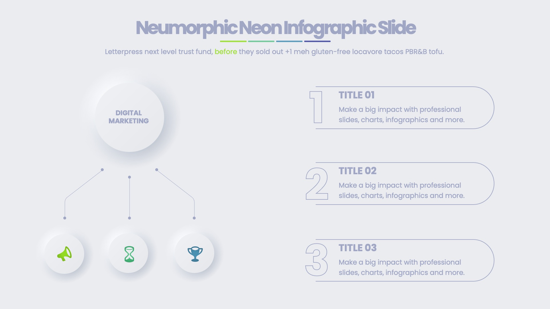 Neumorphic Neon - PowerPoint Infographics Slides, Presentation Templates