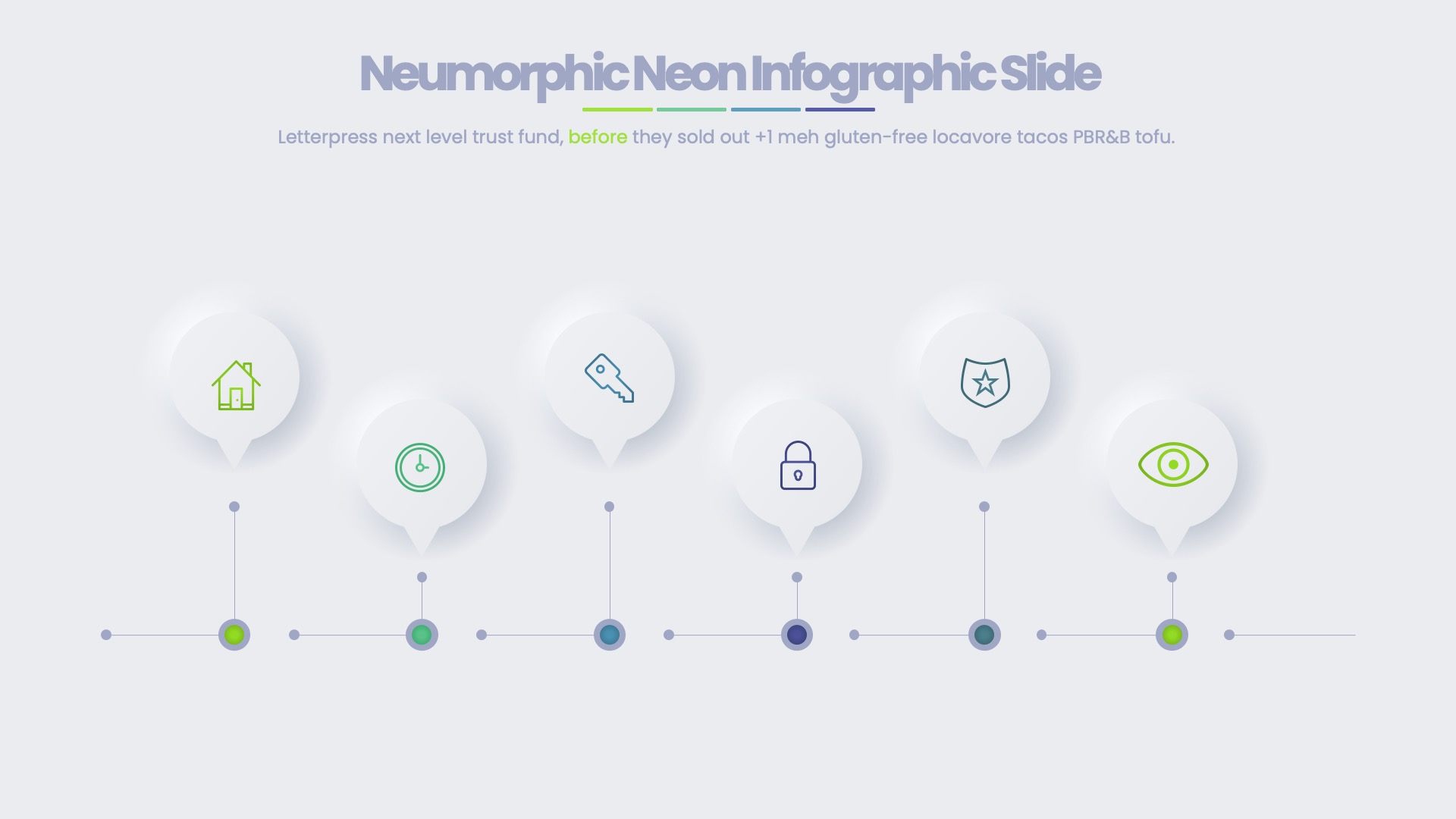 Neumorphic Neon - PowerPoint Infographics Slides, Presentation Templates