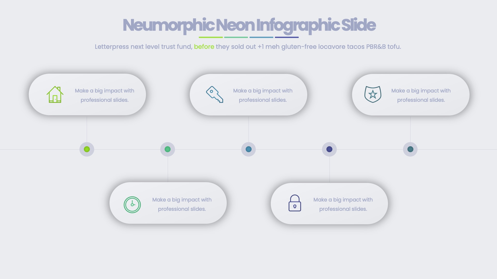 Neumorphic Neon - PowerPoint Infographics Slides, Presentation Templates