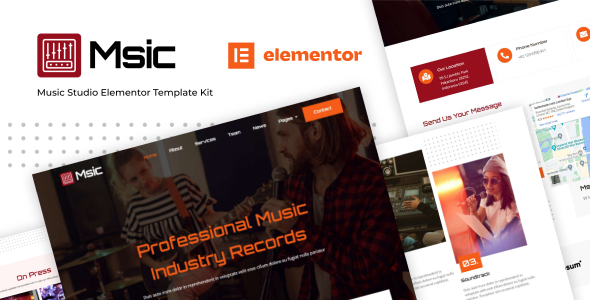 Msic - Music Studio Elementor Template Kit by rudhisasmito | ThemeForest