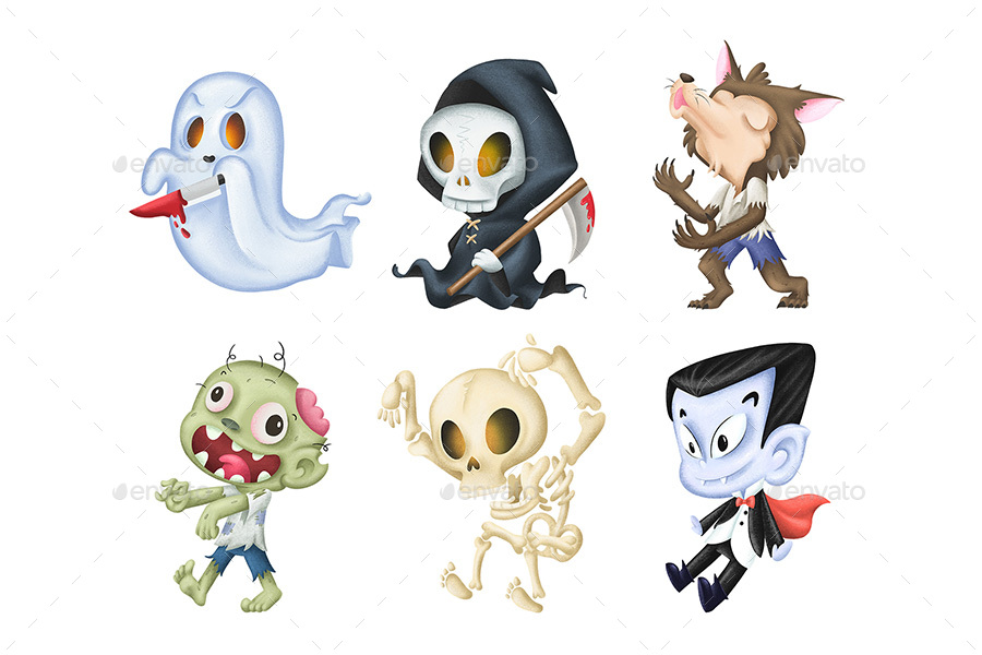 Halloween Characters PNG Clipart, Graphics | GraphicRiver
