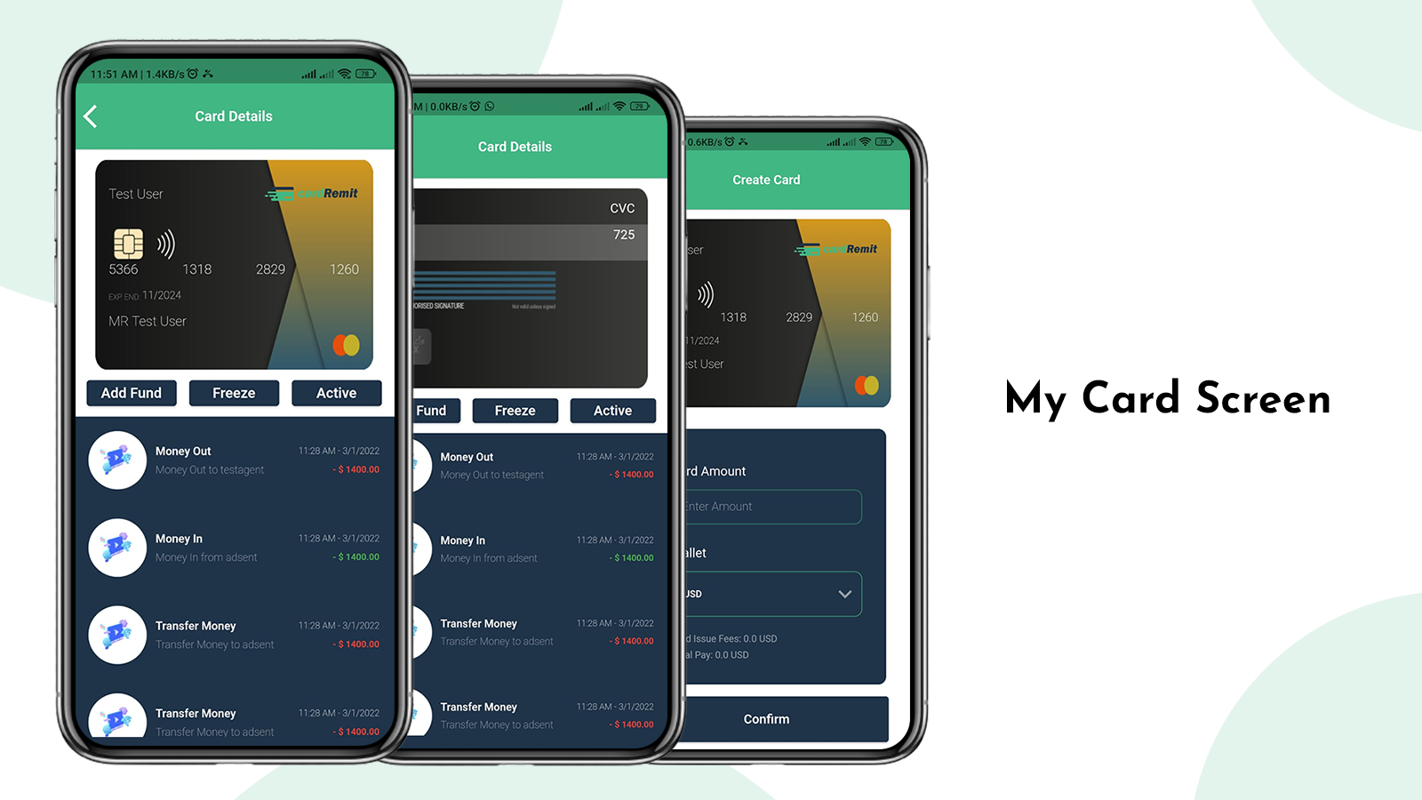 cardRemit - Virtual Prepaid Card and Remittance Platform Flutter App by ...