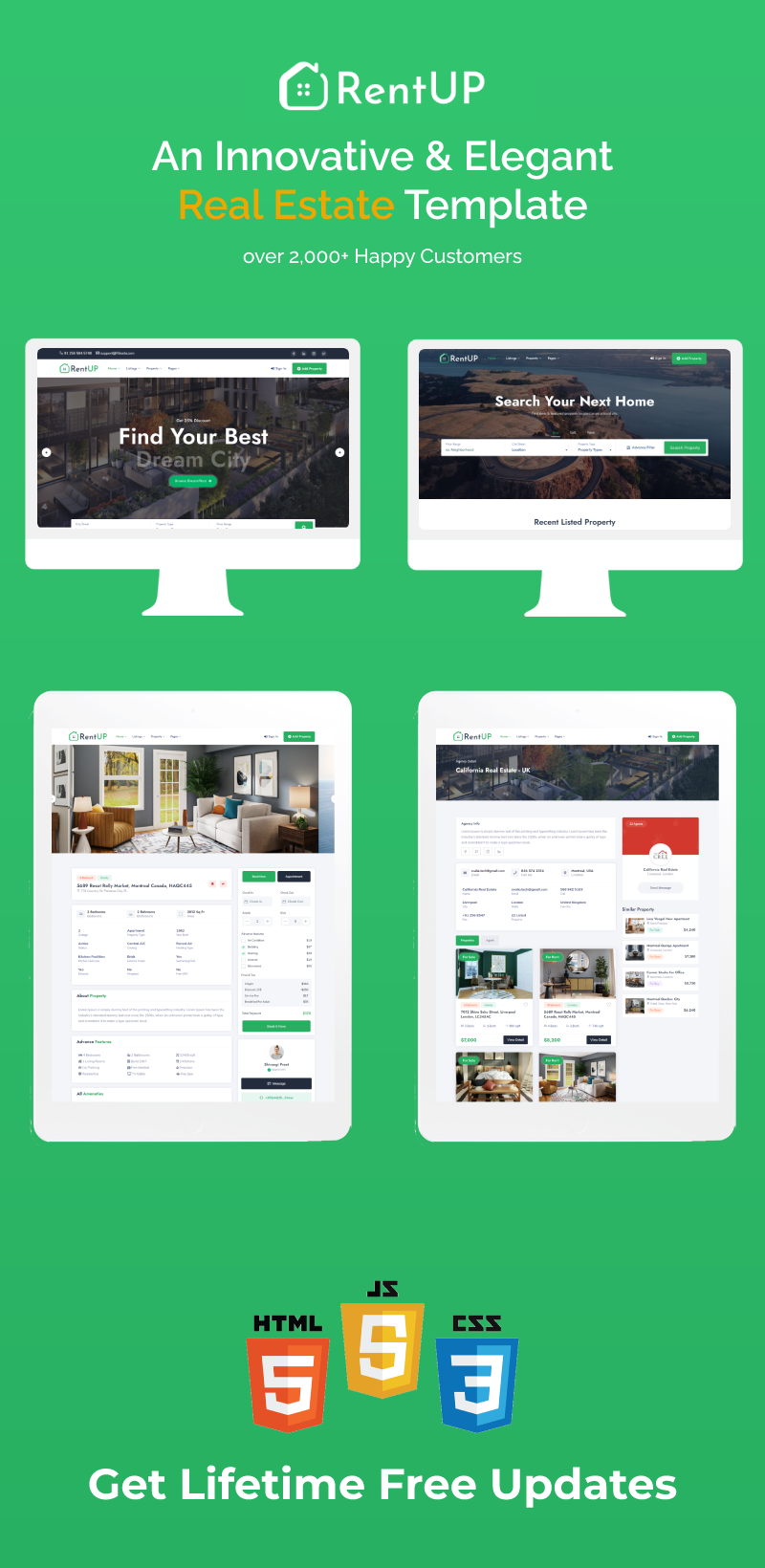 RentUp - Real Estate HTML Template by themezhub | ThemeForest