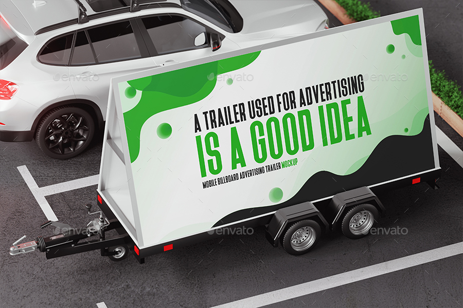 Mobile Billboard Advertising Trailer Mockup, Graphics | GraphicRiver