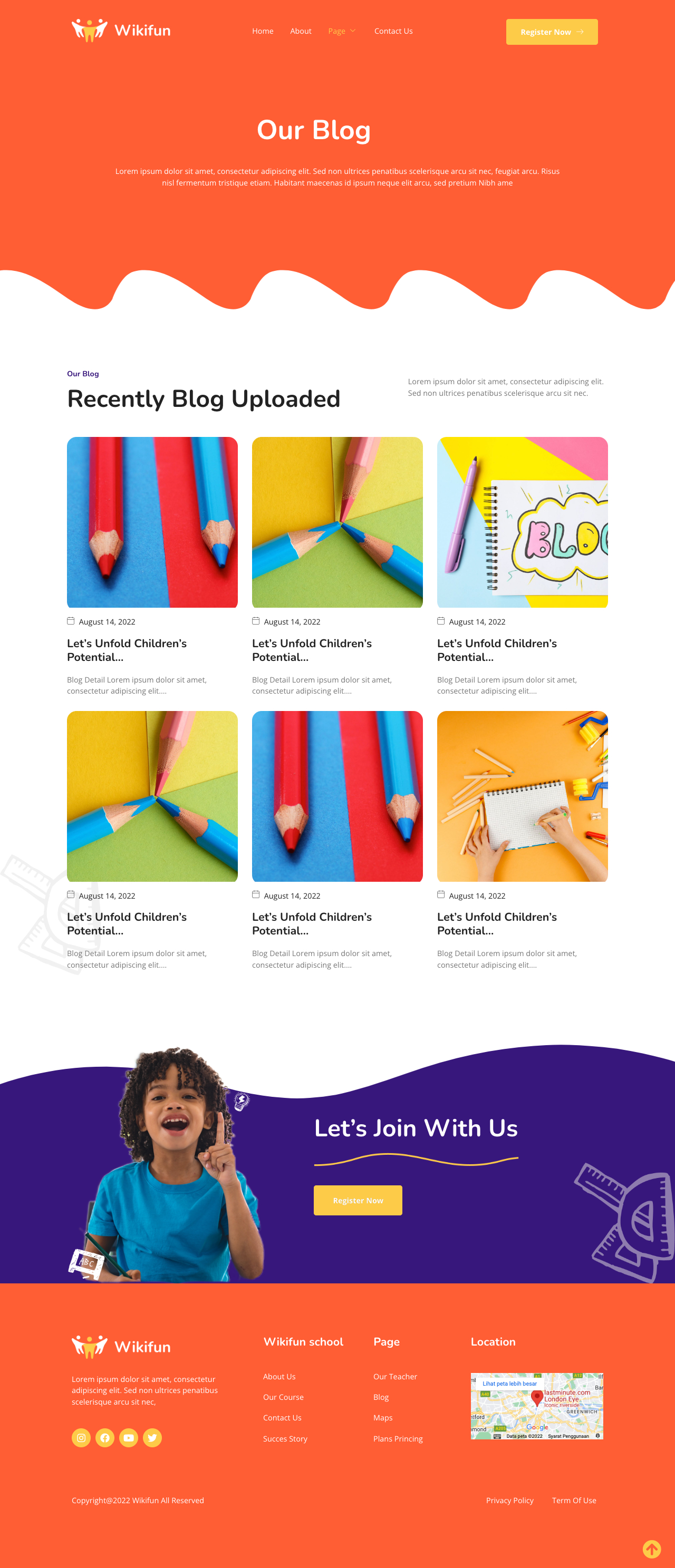 Wikifun - Kindergarten School Elementor Template Kit by antstheme ...