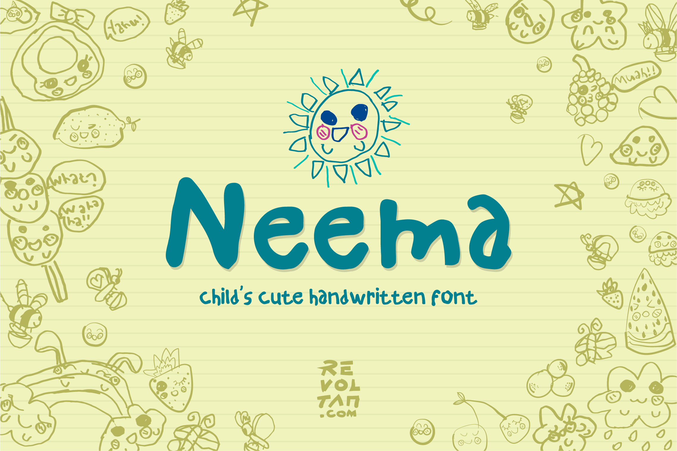Neema - Child's Cute Handwritten Typeface, Fonts | GraphicRiver