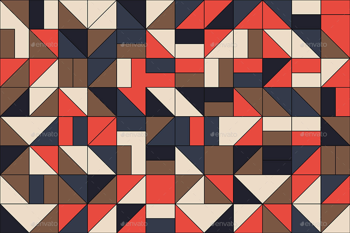Flat Geometric Mosaic Seamless Patterns by themefire_pro | GraphicRiver
