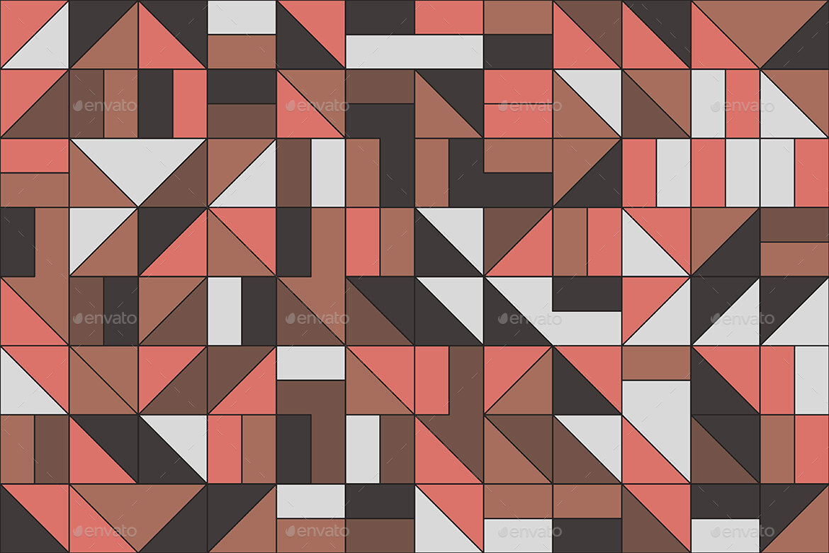 Flat Geometric Mosaic Seamless Patterns by themefire_pro | GraphicRiver