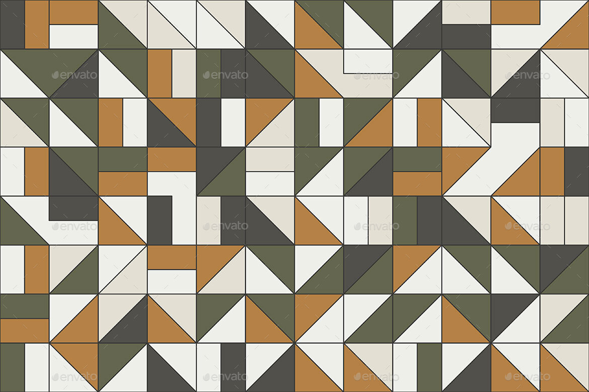 Flat Geometric Mosaic Seamless Patterns by themefire_pro | GraphicRiver