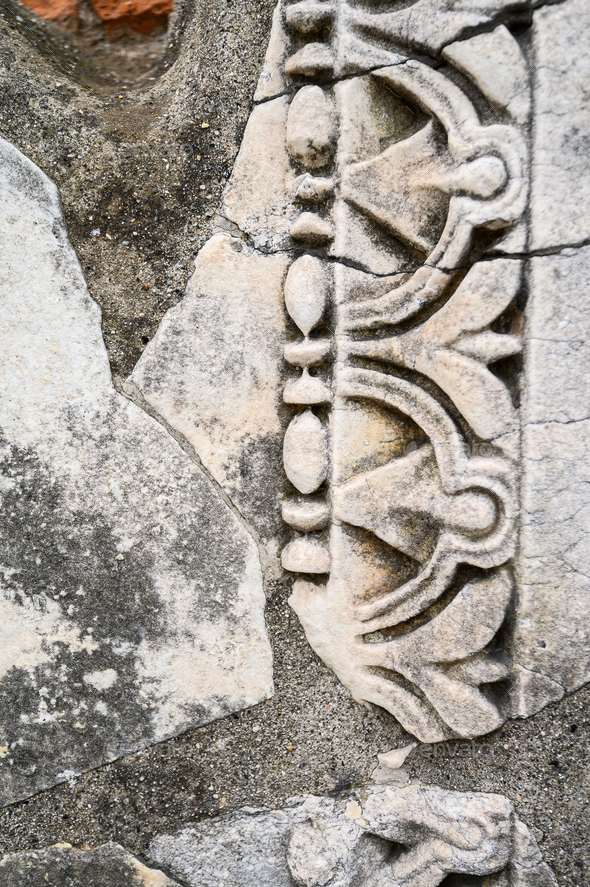 the texture of ancient granite, high-quality texture. Italy, Rome Stock ...