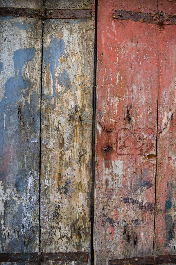 Beautiful texture of old rotten wood, colored boards. Stock Photo by ...