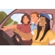 Friends Driving in Car Trip or Journey, Vectors | GraphicRiver