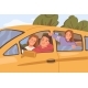 Family Driving in Car Parents and Kid in Auto, Vectors | GraphicRiver