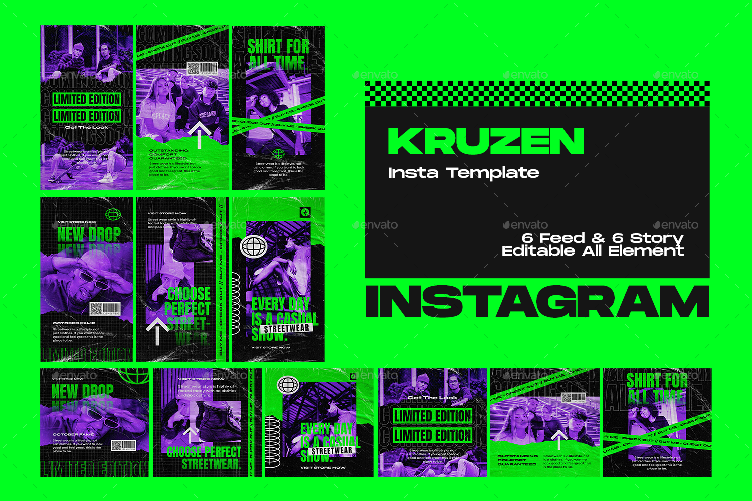 Nimitz Streetwear Instagram Template, Web Elements | GraphicRiver