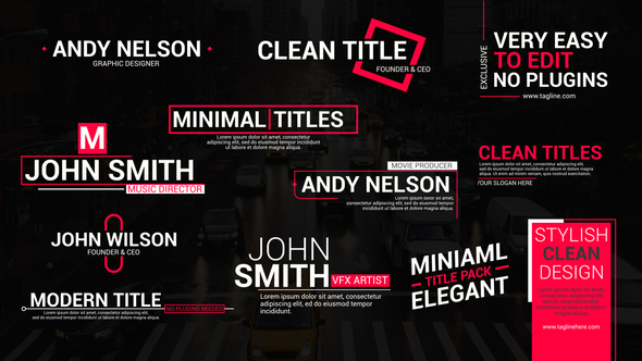 Clean Title Lower Thirds, Premiere Pro Templates | VideoHive