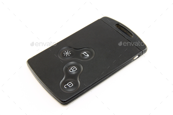 Modern black car key card isolated on white background Stock Photo by ...