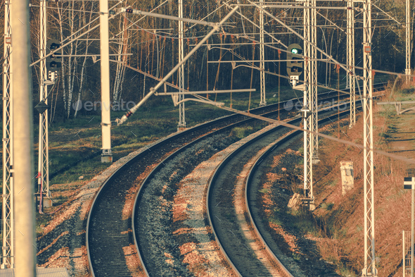 Parallel Railroad Tracks Stock Photo by duallogic | PhotoDune