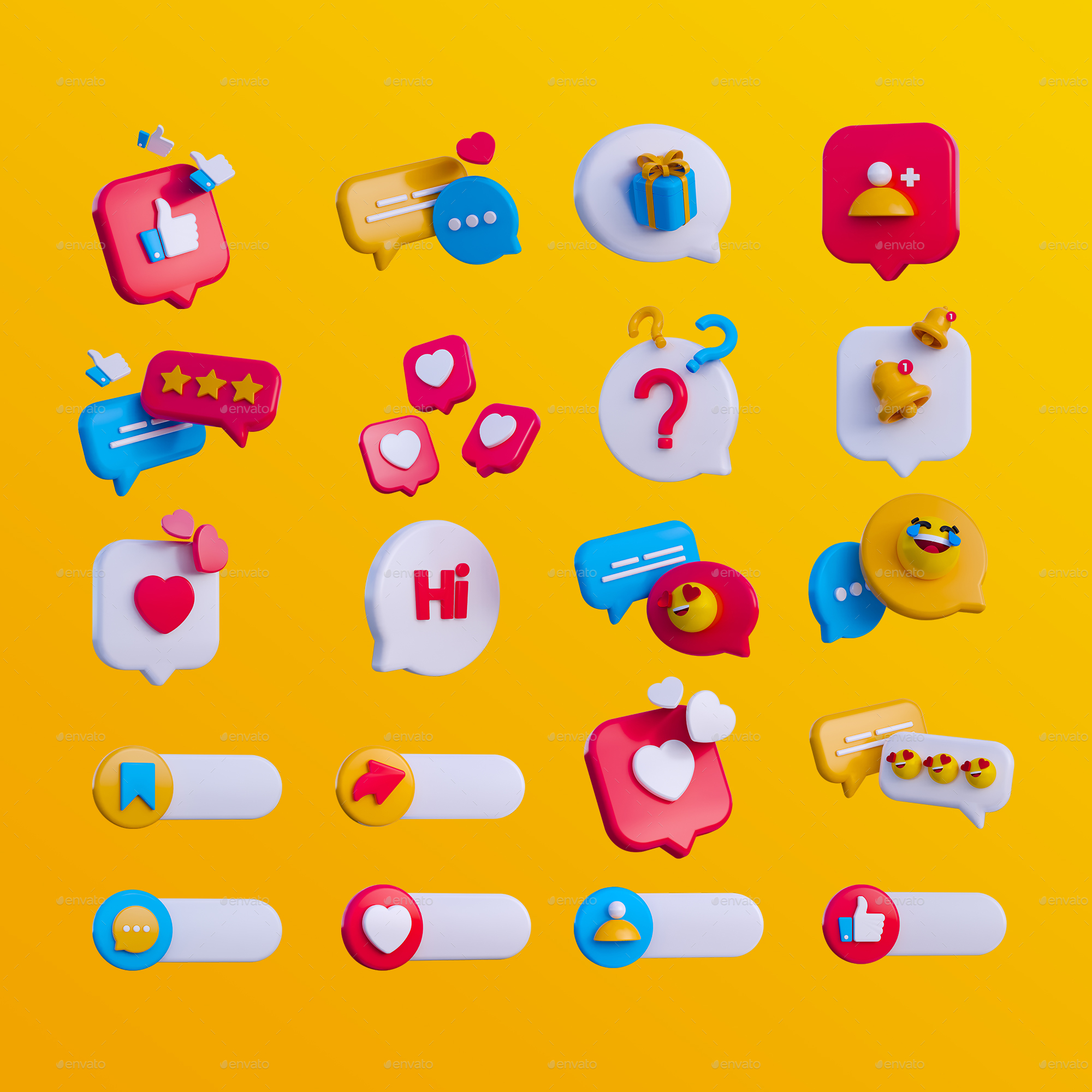 3d Social Media Icon, Graphics | GraphicRiver