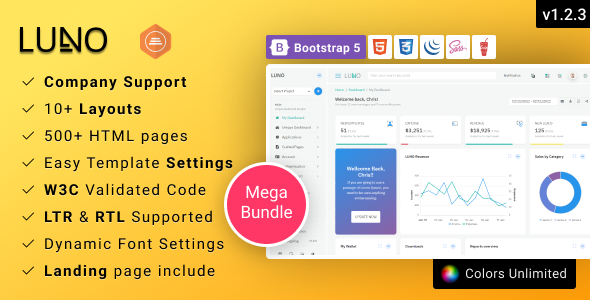 LUNO - Bootstrap 5 Responsive Admin Template & Webapp UI Kit by wrraptheme