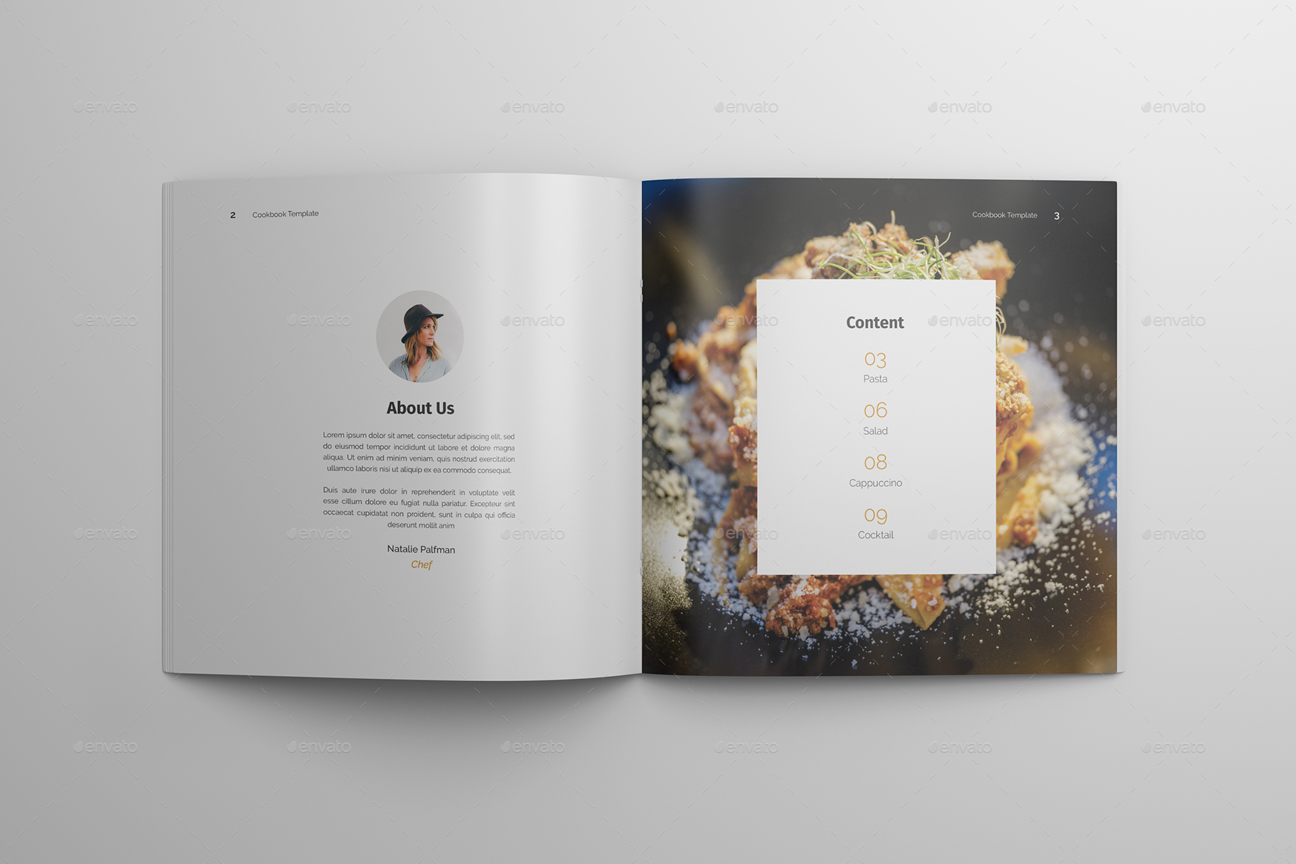 Square Recipe Book / Cookbook Template, Print Templates | GraphicRiver