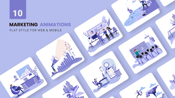 Business Marketing Animations - Flat Concept, After Effects Project Files