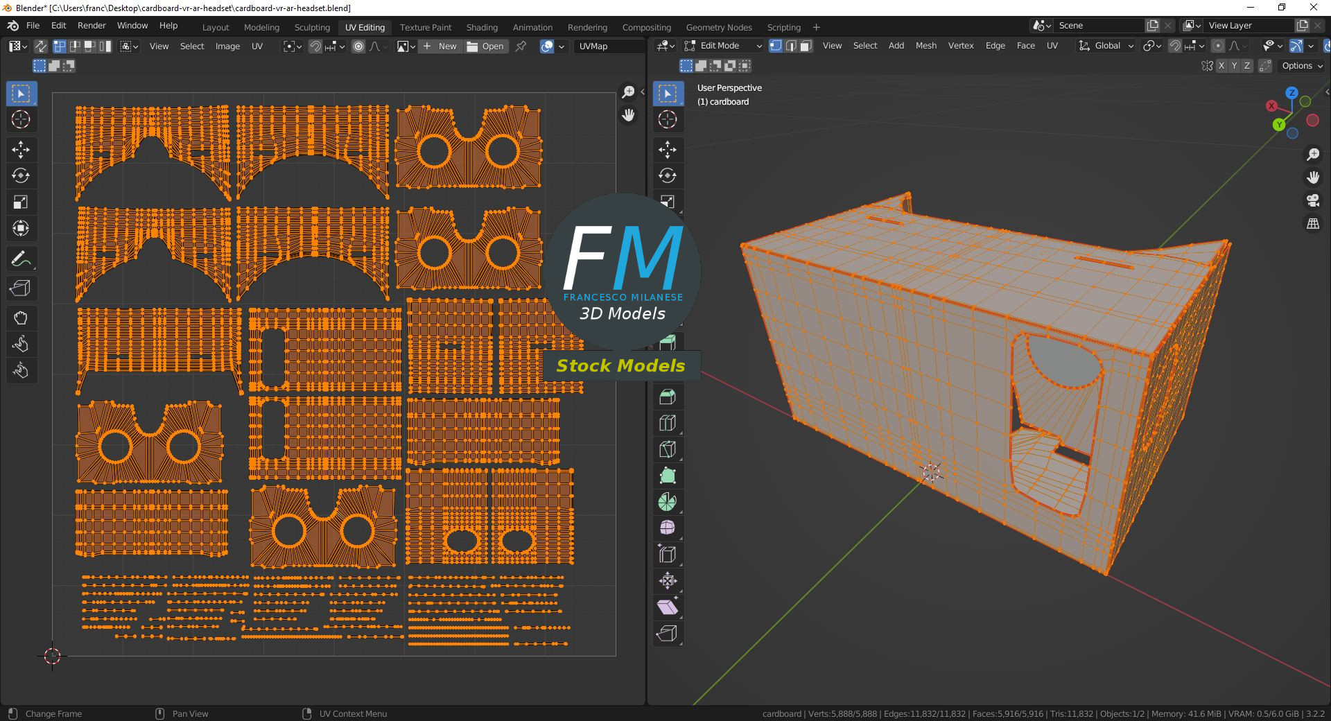 Cardboard vr ar headset by FrancescoMilanese85 | 3DOcean