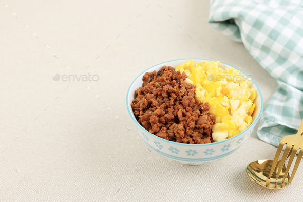 Tori Soboro Don Japanese Rice Bowl Stock Photo by ikadapurhangus ...
