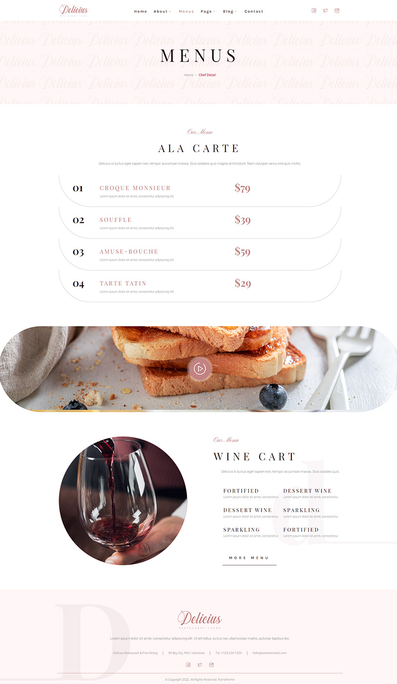 Delicius - Restaurant Elementor Template Kit by Rometheme | ThemeForest