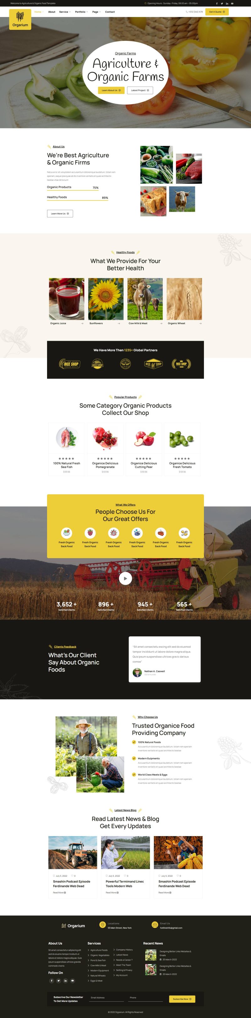 Orgarium - Agriculture Organic Farming Template Kit by designTone | ThemeForest