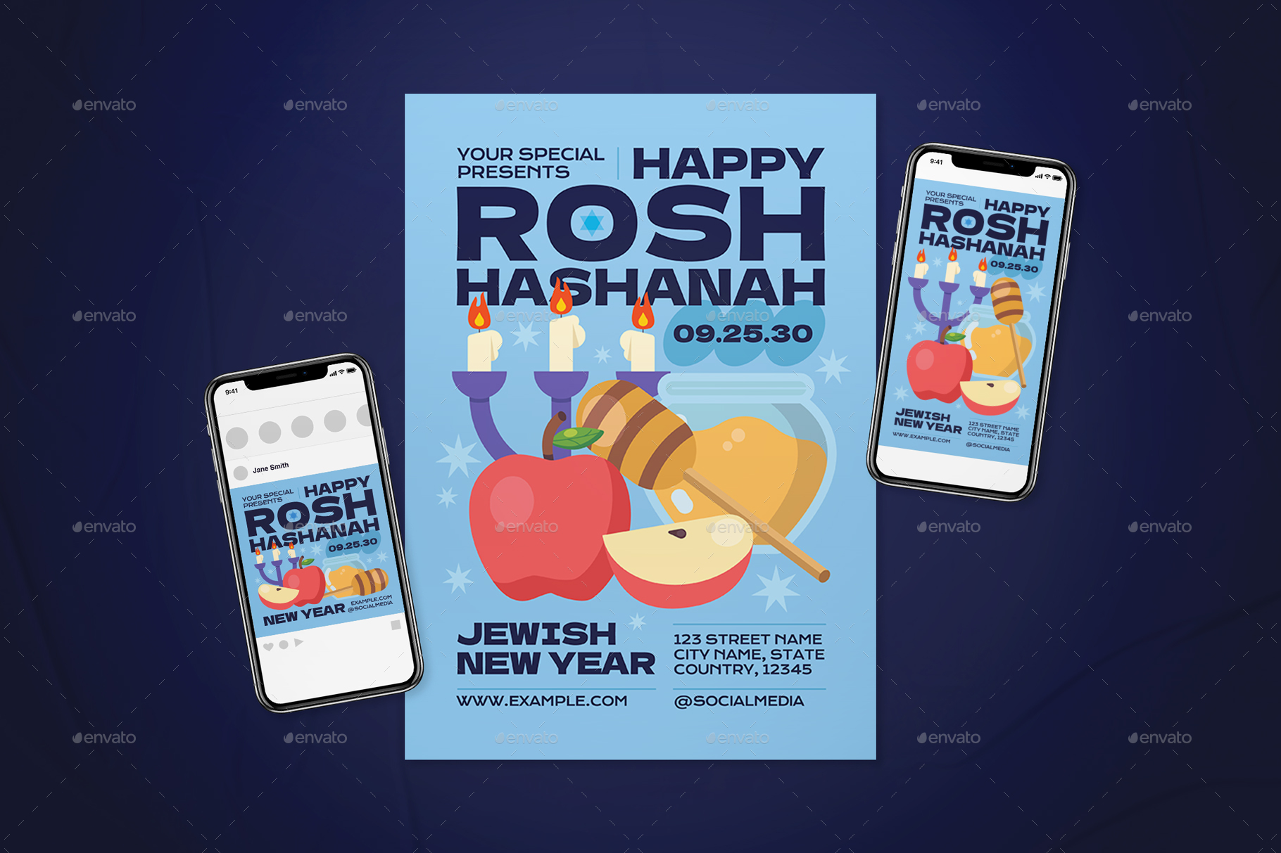 Rosh Hashanah Flyer Set, Print Templates | GraphicRiver